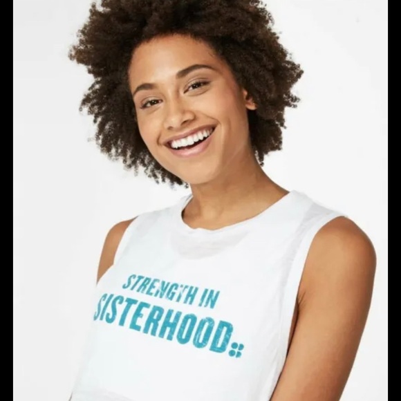Sweaty Betty | Tops | Sweaty Betty Sisterhood White Muscle Tank Medium ...